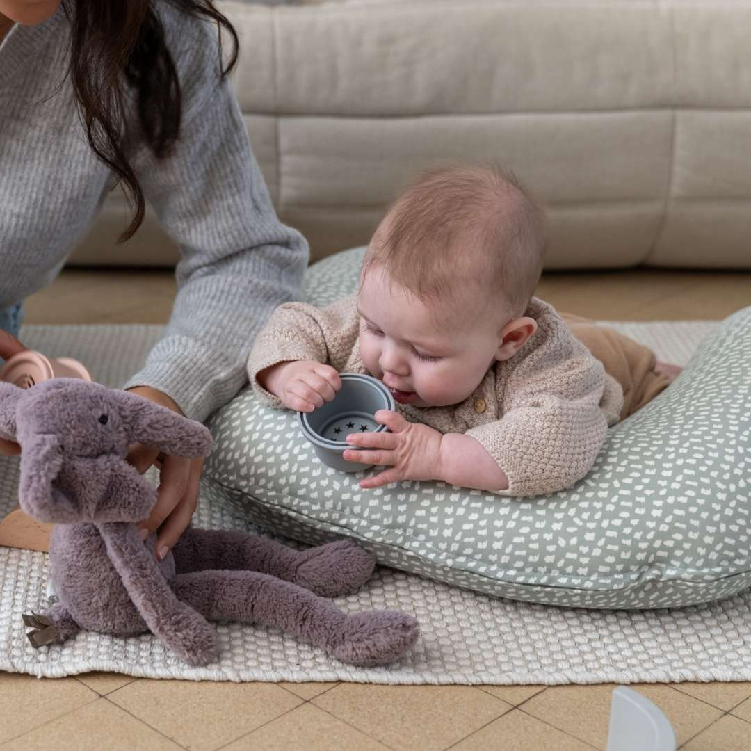 Doomoo - Perna pentru alaptat 2 in 1 Softy Cloudy kaki - Bebebrands