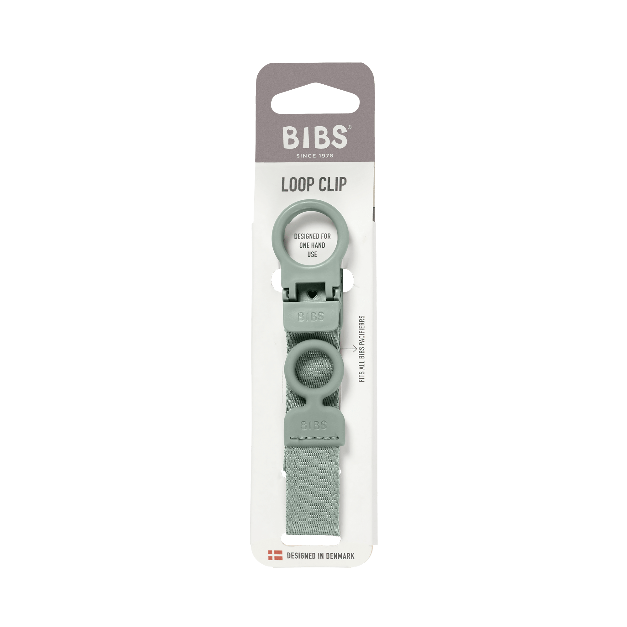 BIBS - Lantisor clip Loop pentru suzeta, Sage - Bebebrands